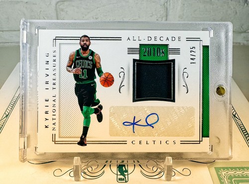 2017-18 NATIONAL TREASURES Autographs Jersey /25 KYRIE IRVING AUTO HOT ...