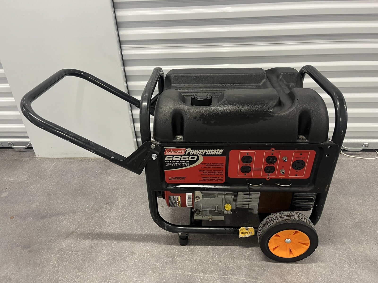 Coleman Powermate 6250 Maximum Watts Portable Generator Model No ...