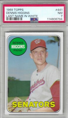 1969 Topps #441 Dennis Higgins White Letter PSA 7 | eBay