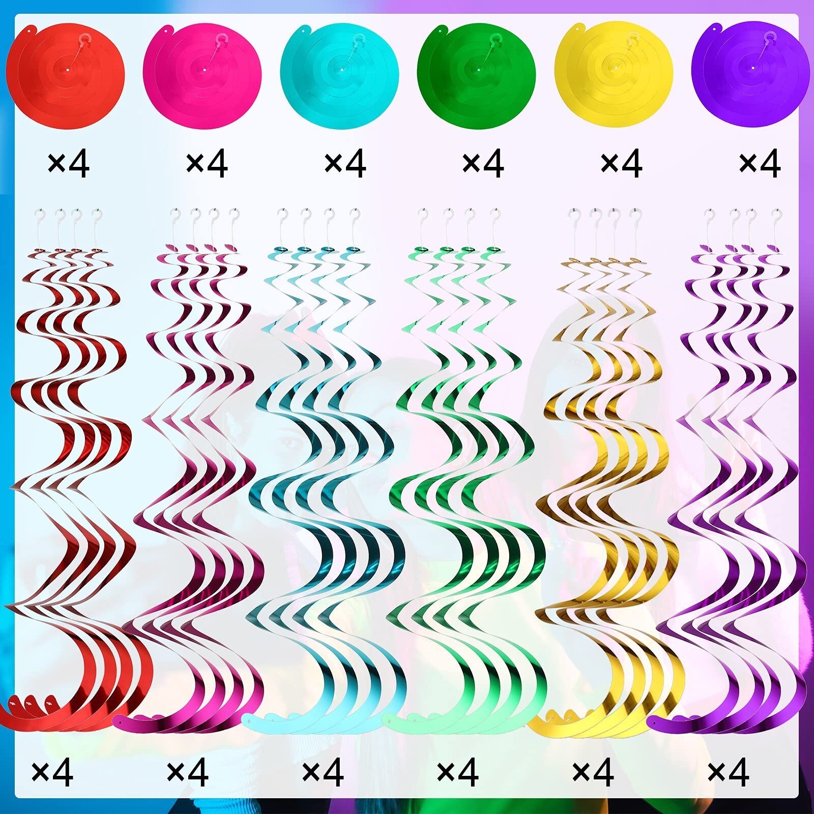 48 Pieces 90s Theme Party Decorations Kit 90s Retro Party Hanging ...