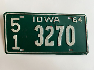 1964 Iowa License Plate County 51 All Original | eBay