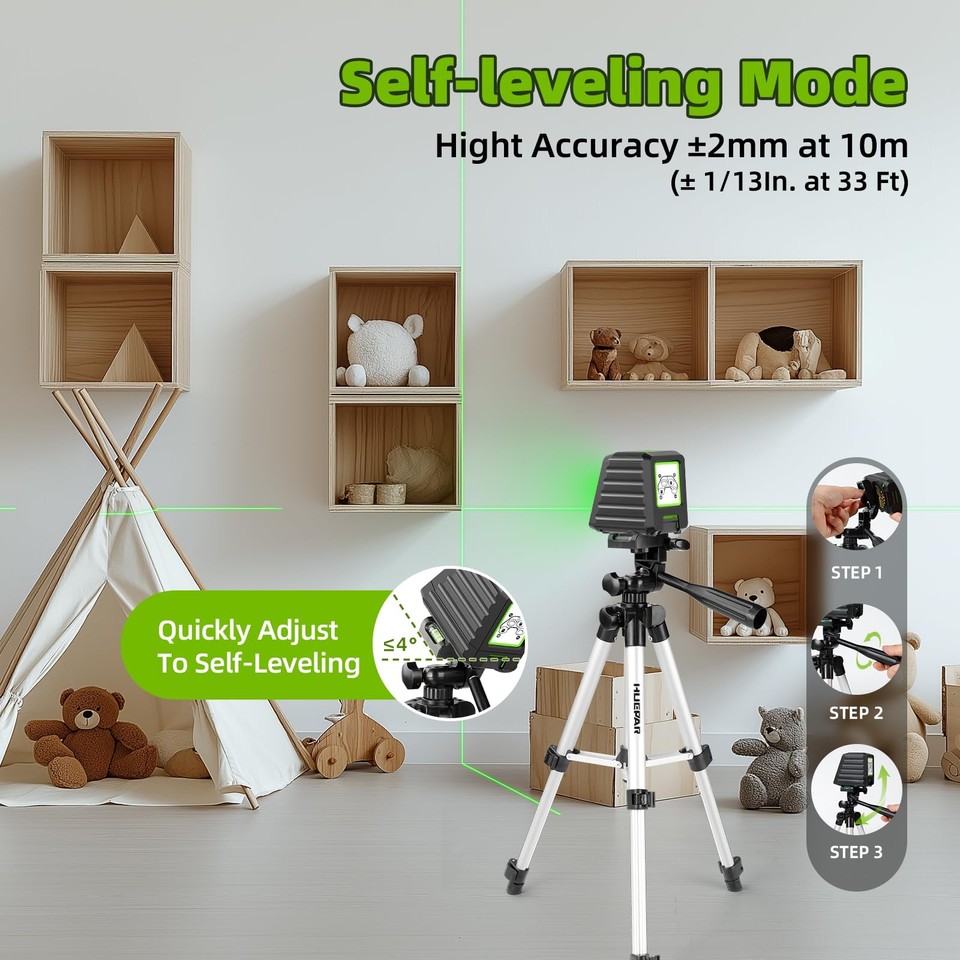 Laser Level with Tripod, 150Ft Self Leveling Lazer Level Outdoor Use ...