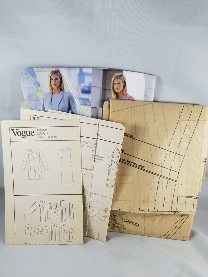 Vogue Anne Klein Sewing Pattern 2387 Jacket Dress 1999 Misses Size 12 ...