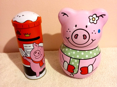 M&S Percy Pig Postbox MoneyBox Penny Pig Storage Tin Christmas Gift ...