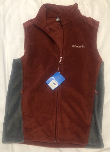NWT COLUMBIA GRANITE MOUNTAIN VEST Full Zip BRICK RED / GREY XM1024-611 ...