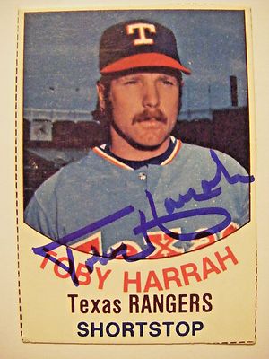 TOBY HARRAH signed RANGERS 1977 Hostess baseball card AUTO Autographed ...