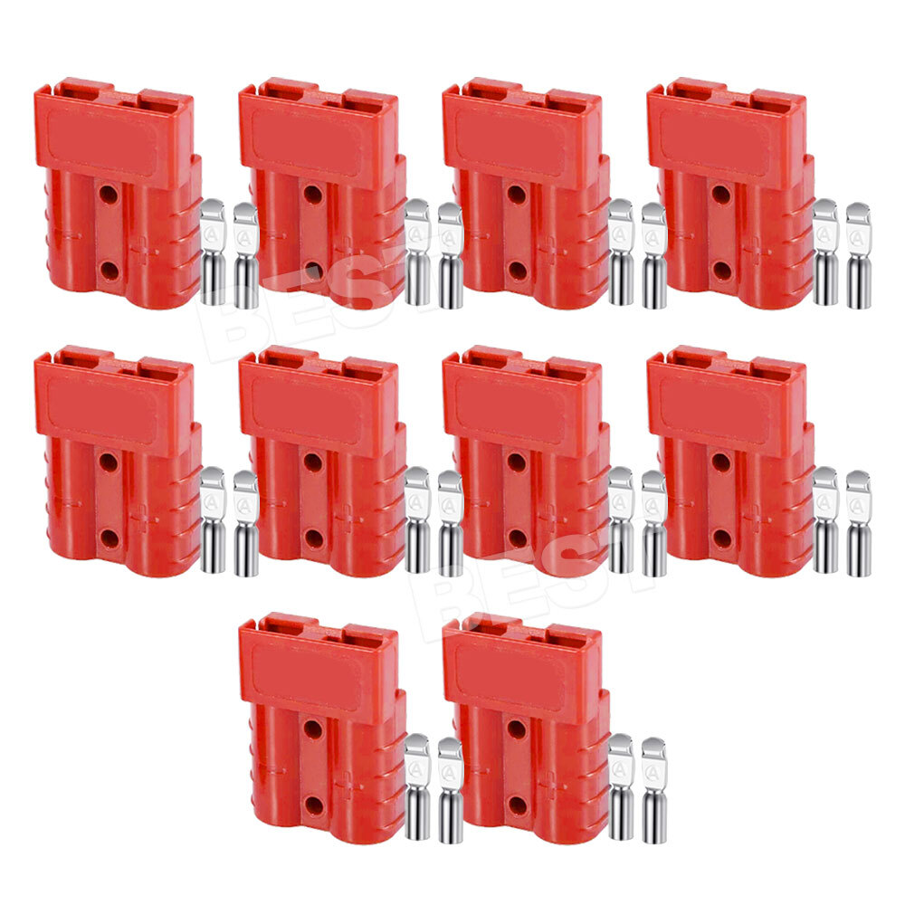 10X Anderson Style Plug DC 12V/24V 50 AMP 6AWG Red Connectors Caravan ...
