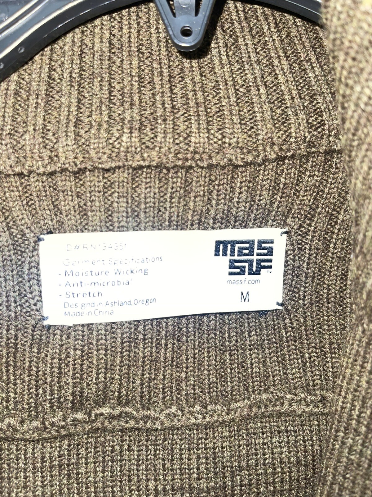 MASSIF GREEN SWEATER CARDIGAN ZIP UP WOOL SIZE MEDIUM. Sample READ! | eBay