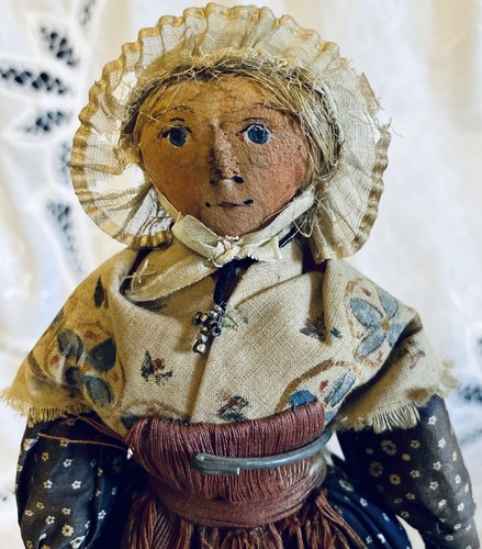 Wonderful Very Rare Cloth Rag Doll With Great Outfit, 10” Brown ...