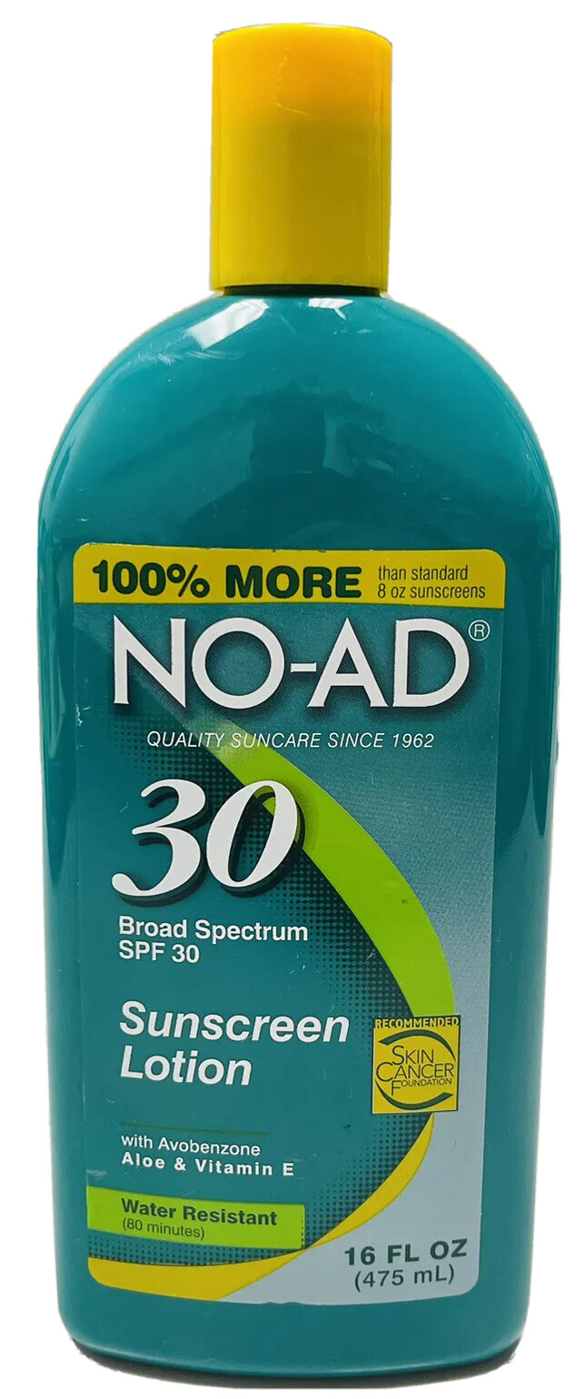 no-ad spf 30 sunscreen lotion 16oz scuffed bottle | eBay