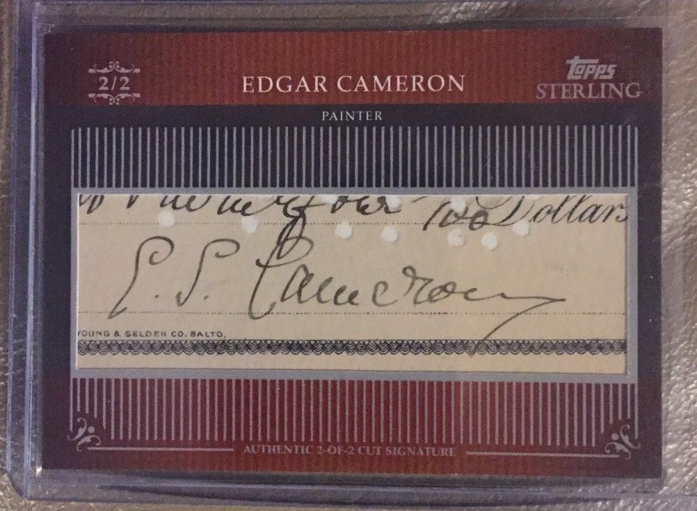 Edgar CAMERON Signed Cheque RARE Painter Artist 2009 Topps STERLING ...