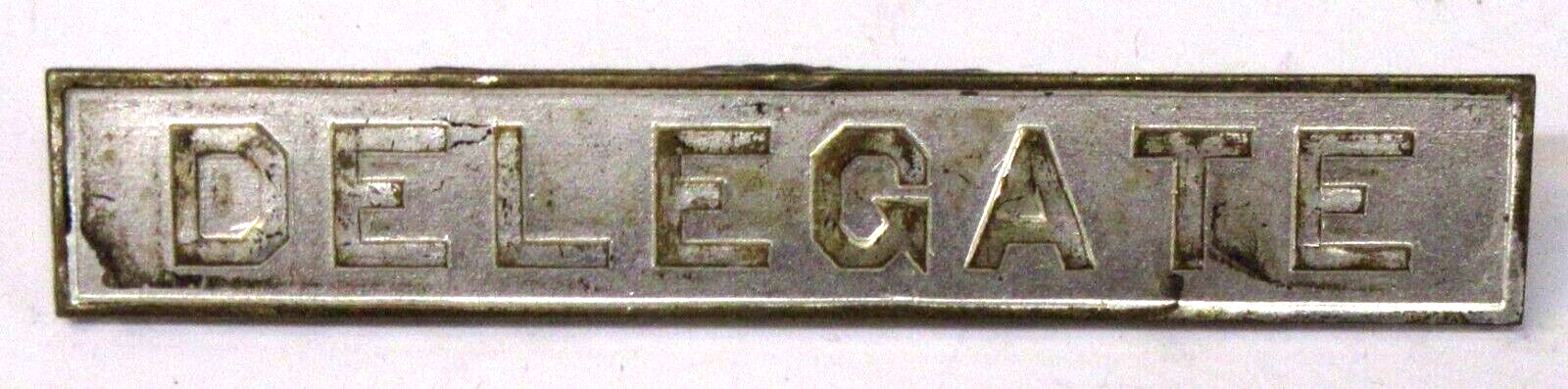 older vintage DELEGATE 3" silver metal badge ribbon topper pinback ^ | eBay