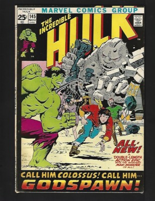 Incredible Hulk #145 VF- Giant Trimpe Origin Hulk 1st Colossus 1st ...