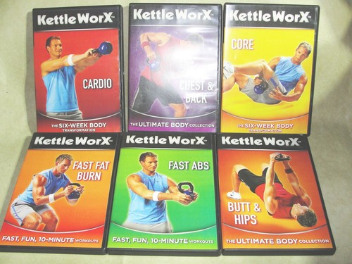 Lot of 6 KettleWorx Kettlebell Workout DVDs Exercise Cardio Core Legs ...