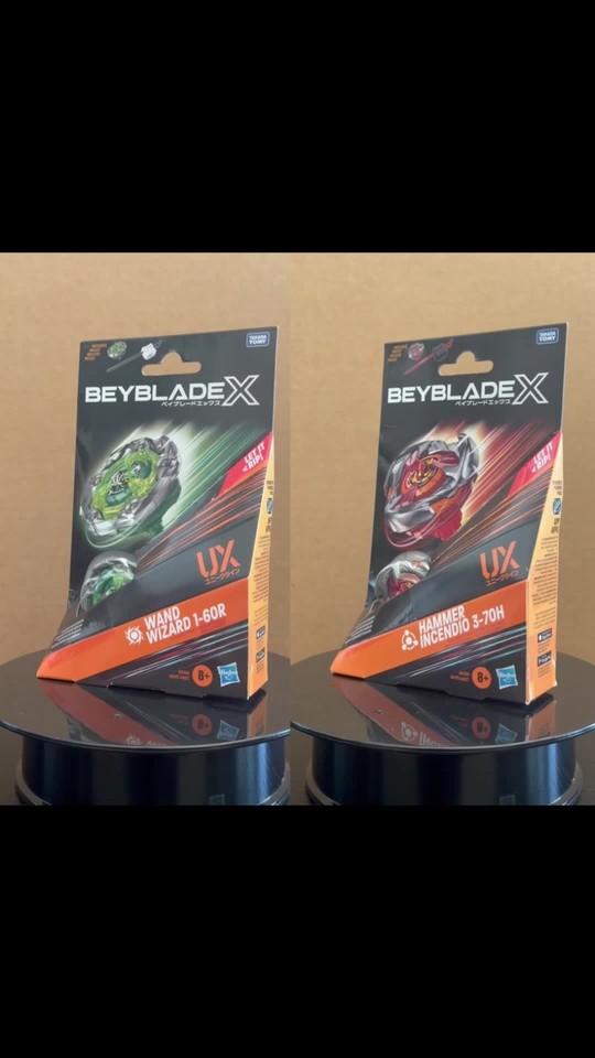 Beyblade X Wand Wizard 1-60R UX / Hammer Incendio 3-70H UX Starter Pack ...