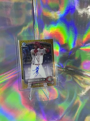 Sheng-en Lin 2025 Bowman MEGA/MOJO Gold /50 Auto -Cincinnati Reds ...