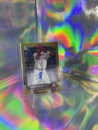 Sheng-en Lin 2025 Bowman MEGA/MOJO Gold /50 Auto -Cincinnati Reds ...