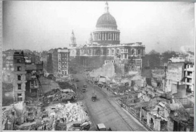 Bomb Damage in London near St Pauls Cathedral 1944 Re-Print WWII WW2 ...