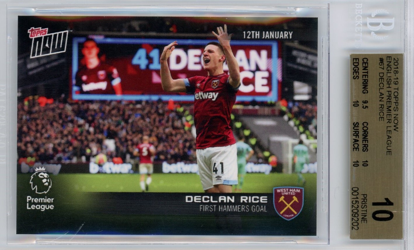 2018-19 TOPPS NOW ENGLISH PREMIER LEAGUE #67 DECLAN RICE BGS PRISTINE ...