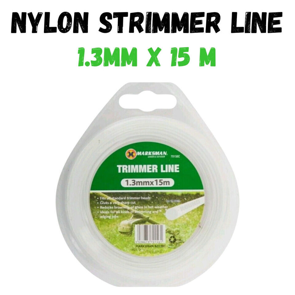 Nylon Strimmer Line, Cord 1.3mm x 15 M Fits universal grass trimmer ...