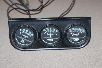 Vtg Summit Racing Gauge Dash Cluster Oil Pressure Amps Water ...