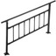 VEVOR Iron Handrail Stair Railing Hand Rail Kit 0-5 Steps Outdoor Black ...