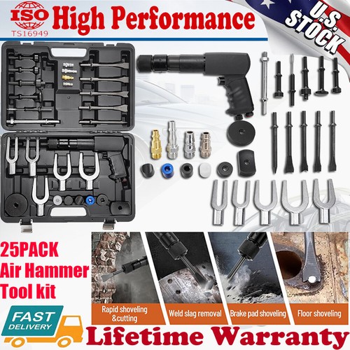 Pneumatic Heavy Duty Air Chisel Hammer Bits Set 2100BPM 90PSI Shoveling ...