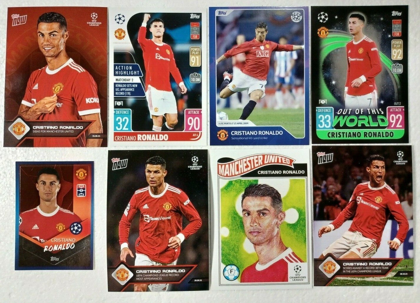Cristiano Ronaldo CR7 Manchester United Trading Card Singles EPL / UEFA ...