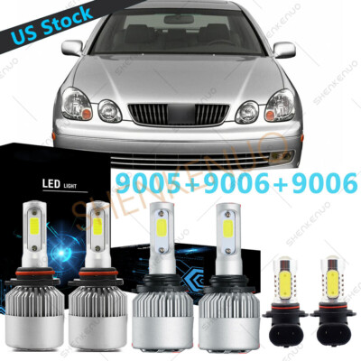 Combo LED Headlight Fog Light High Low Beam Bulbs For 98-05 LEXUS GS ...