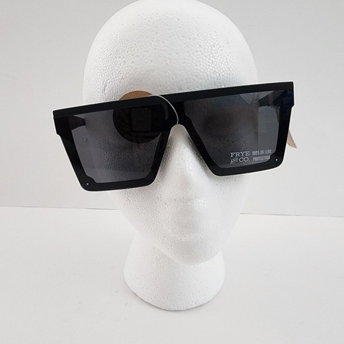 Frye Black Retro Oversized Square Shield Sunglasses 100% UV | eBay