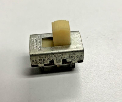 Switchcraft Slide Switch White momentary 3A 125 VAC 0.5A 125 VDC UL PC ...