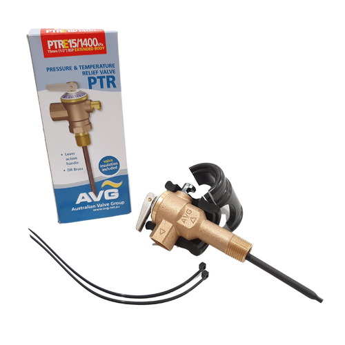 AVG 15mm ½" 1400kPa PTR/TPR Pressure Temperature Relief Valve 25mm ...