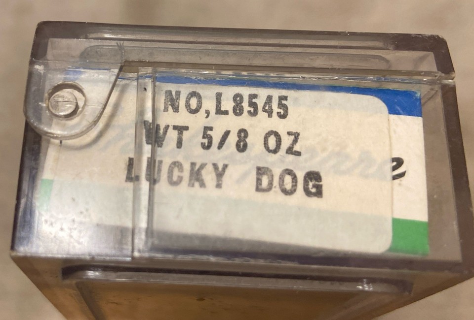 Vintage NIB Shakespeare Lucky Dog Frog Color 5” Wooden Fishing Lure ...