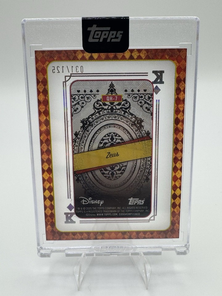 2025 Topps Mint Disney Queen of Hearts Playing Cards Zeus King Of ...