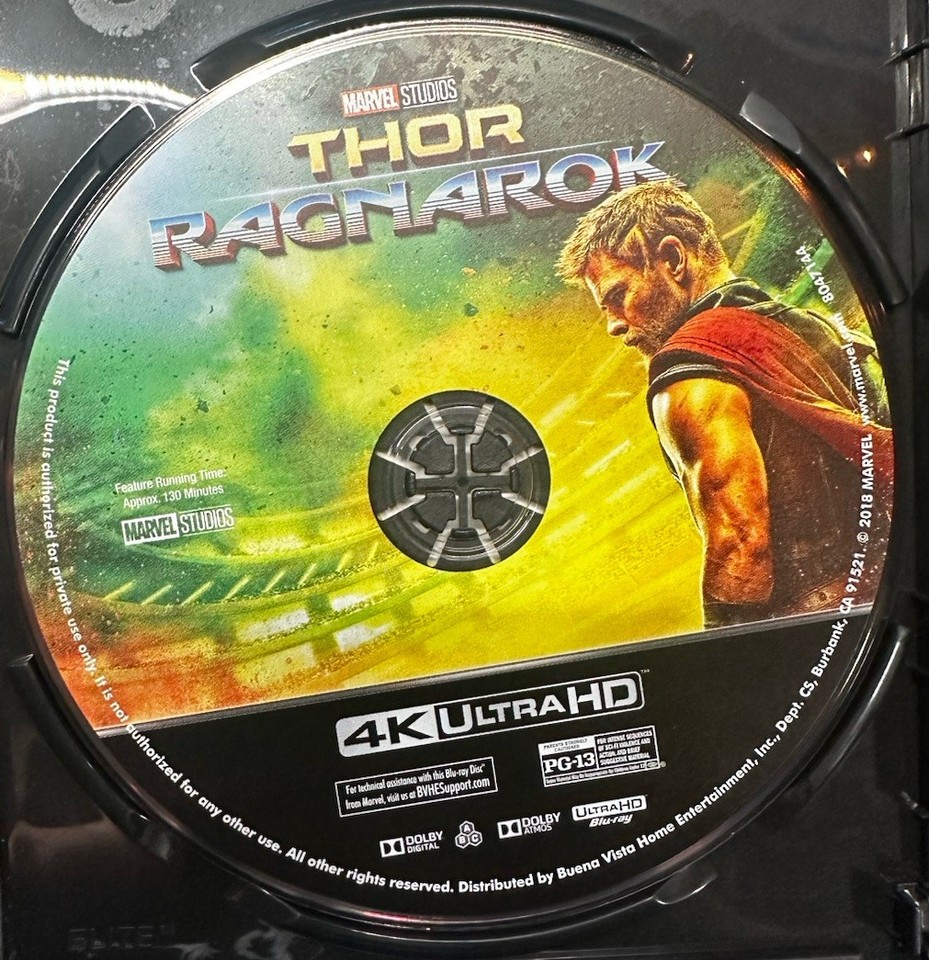 Thor Ragnarok [4K Ultra HD Disc Only] No Slip Cover, Disc- Like New ...
