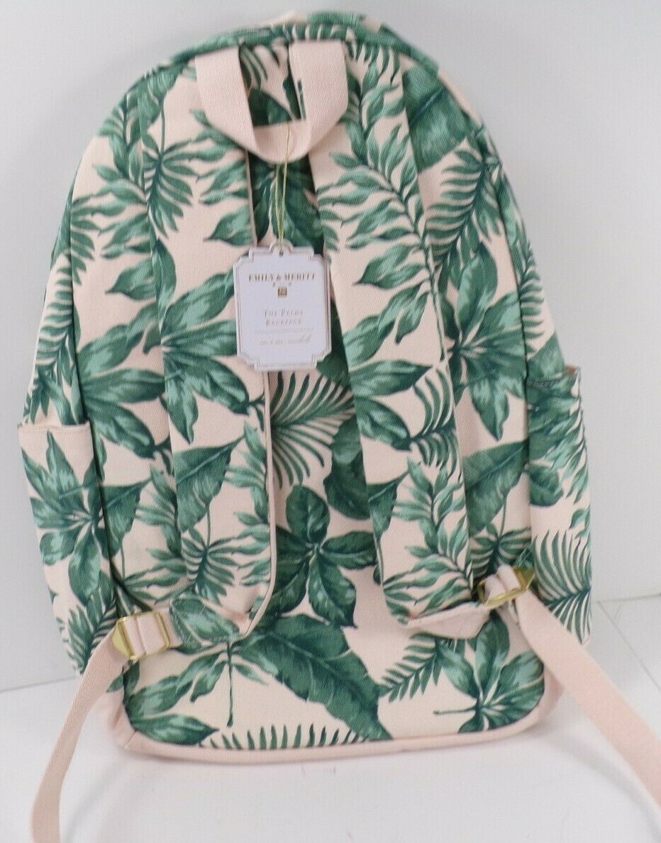 Pottery Barn Teen Emily Meritt Pink Green Palms Palm Tree Backpack 18. ...