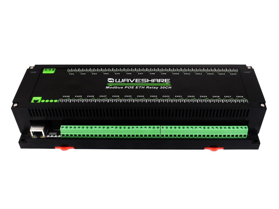 Waveshare 30-Ch Ethernet Relay Module Modbus RTU/Modbus TCP Protocol ...
