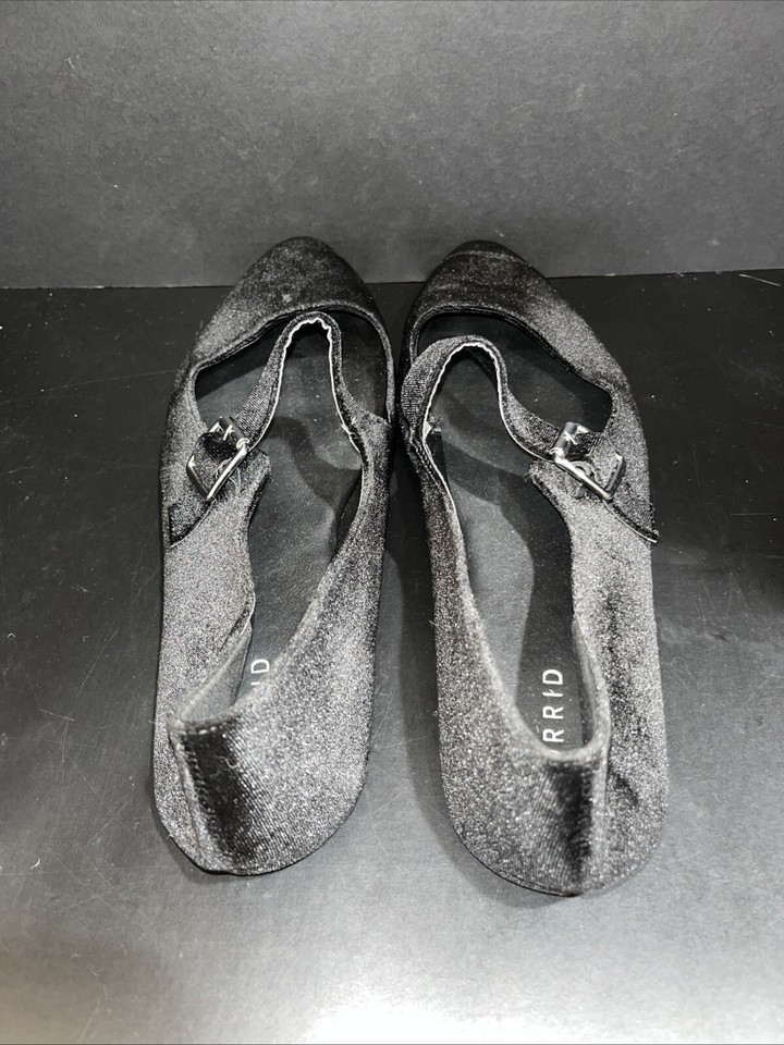 Torrid Women's size 12WW Shoes Mary Jane Flats Black Velvet Pointed Toe ...