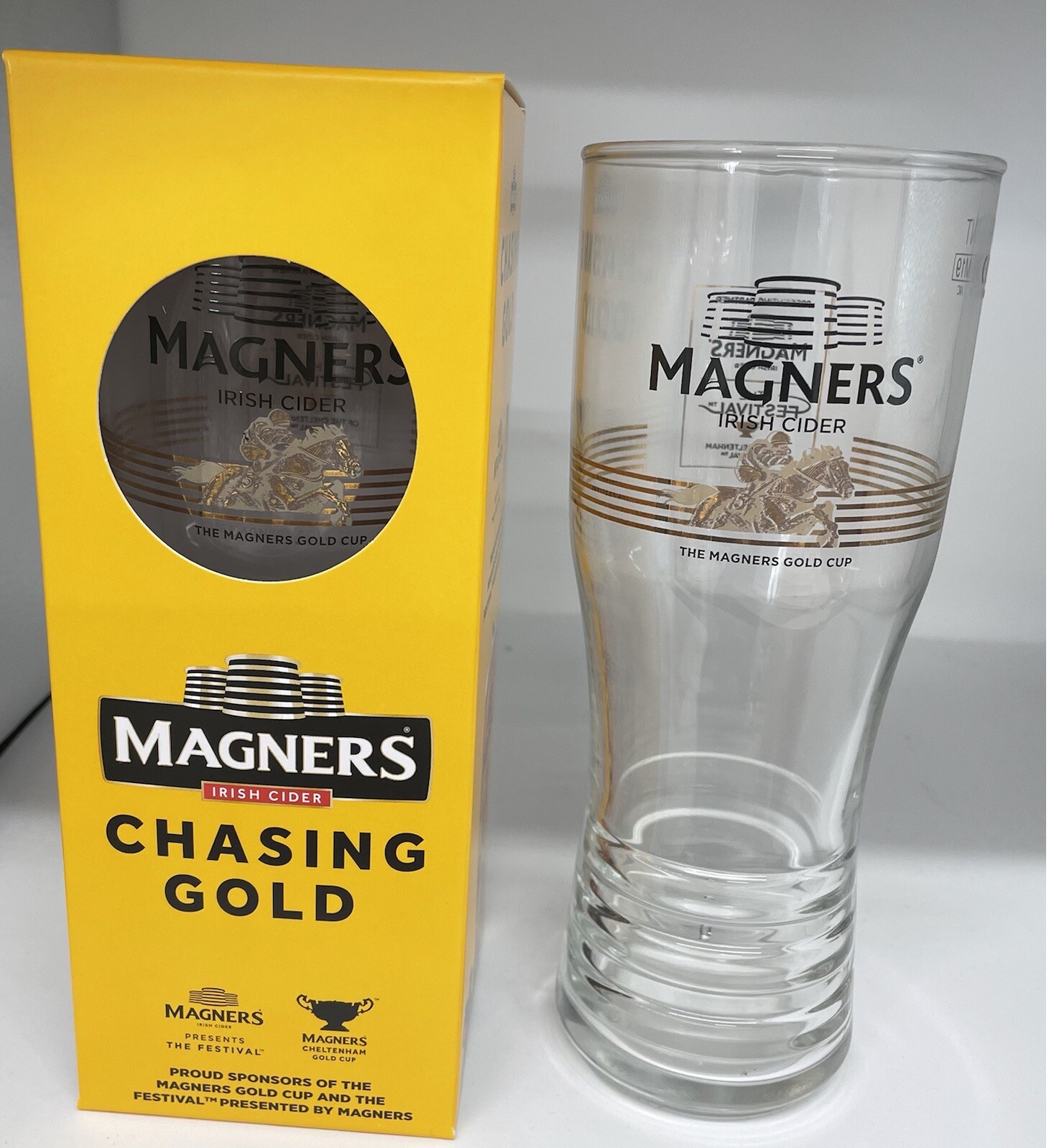 NEW 3 X MAGNERS GOLD CUP CIDER PINT GLASES CE MARKED BAR GIFT MAN CAVE ...