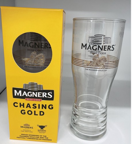 NEW 3 X MAGNERS GOLD CUP CIDER PINT GLASES CE MARKED BAR GIFT MAN CAVE ...
