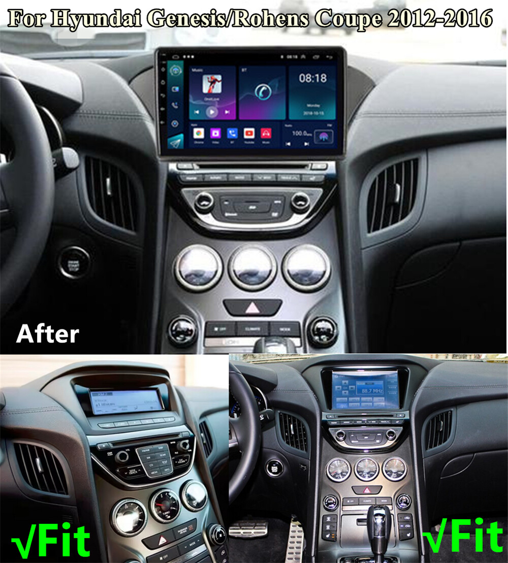 For 2012-2016 Hyundai Genesis Coupe Stereo Radio 9" Android 12 GPS Nav ...