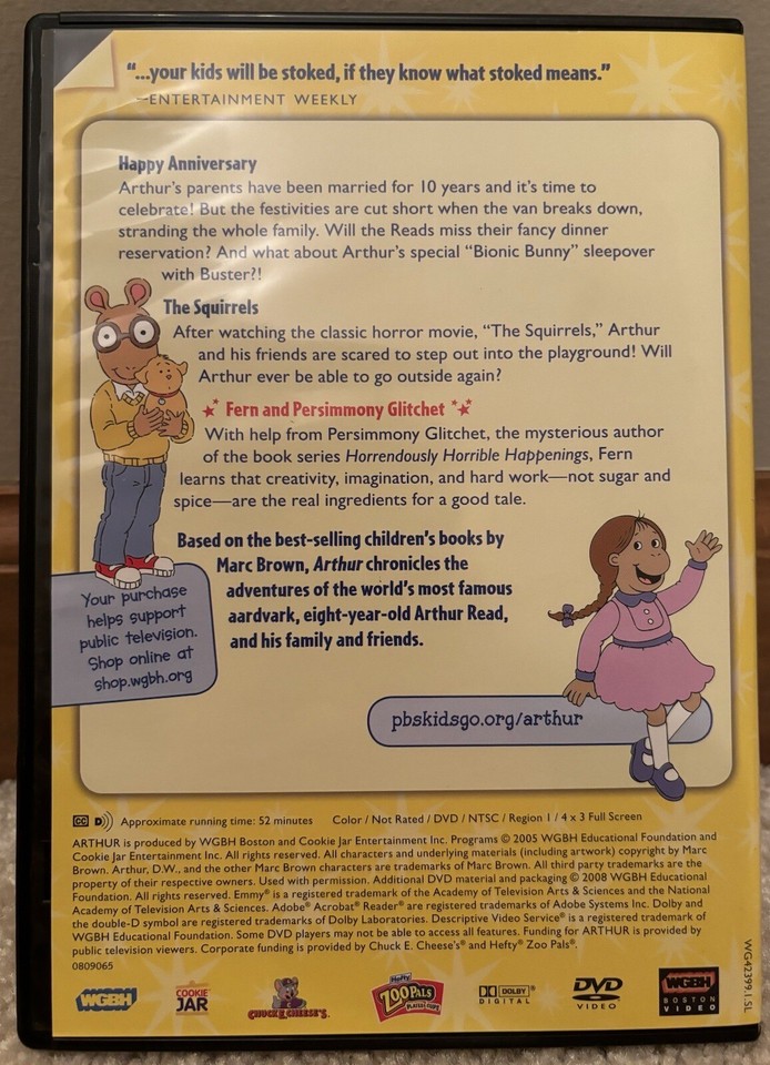 PBS KIDS Arthur Fern and Persimmony Glitchet DVD Kids TV Show Cartoon ...