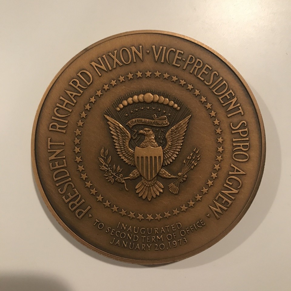 Richard Nixon - Spiro Agnew Presidential Bronze Medal Franklin Mint 2nd ...