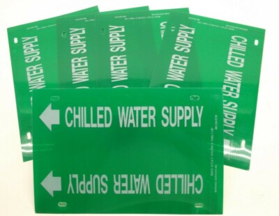 (5) Marking Services MS970 Style F 8″ x 12″ Chilled Water Supply Pipe ...