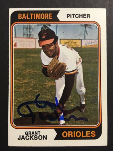 Grant Jackson Orioles Signed 1974 Topps Baseball Card # 68 Auto ...