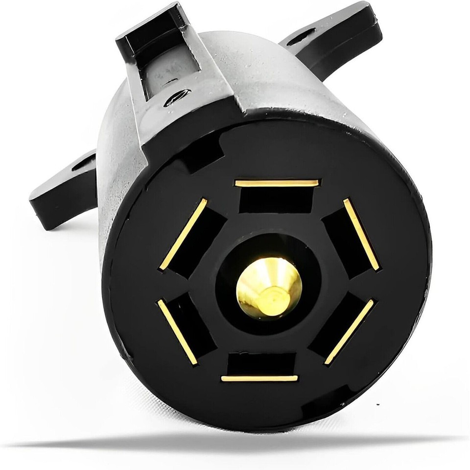 1Pc 7 Way Round RV Style Trailer Light Plug Connector Replacement End ...