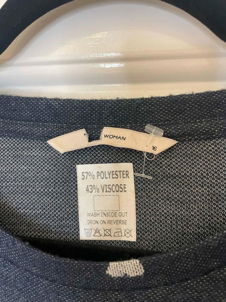 Tu jumper 16 navy heart print lightweight knit | eBay UK