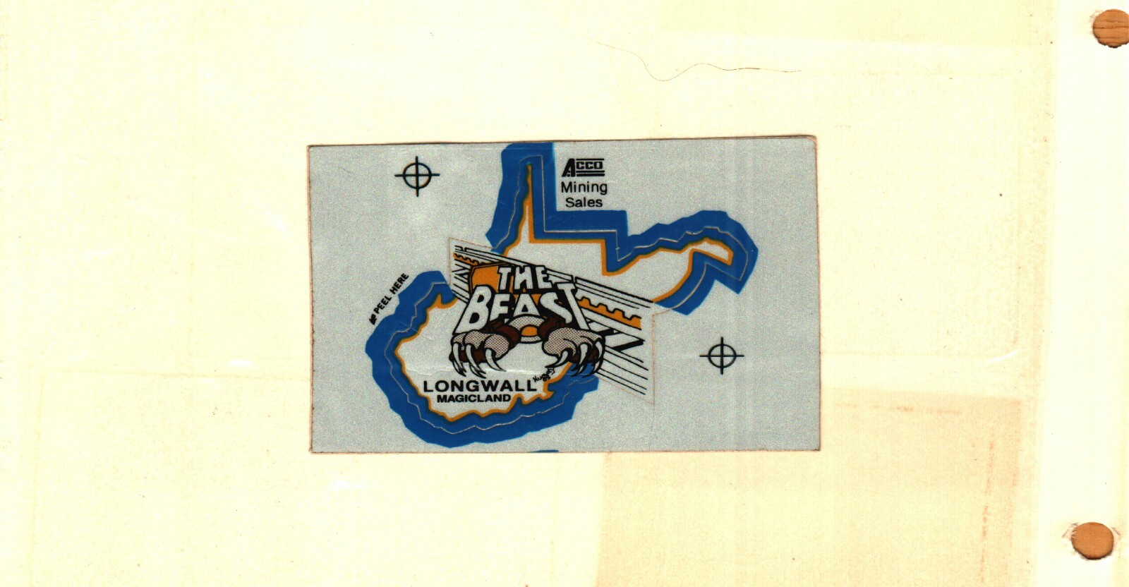 NICE ACCO WV. THE BEAST LONGWALL MAGICLAND COAL MINING STICKER # 1690 ...