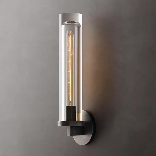 14.5" Tall Long Crystal Glass Wall Sconce Light Upright Modern ...