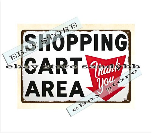 SHOPPING CART AREA GROCERY DEPARTMENT STORE metal tin sign plaques with ...